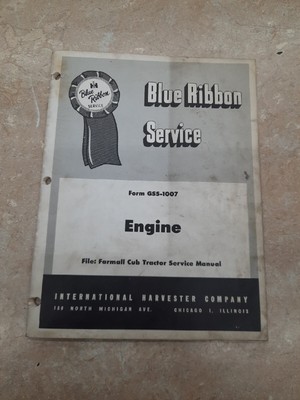 IH Farmall Cub Engine IH Blue Ribbon Service Manual | eBay
