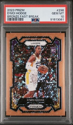 D'Moi Hodge Rookie Bronze Prizm /20 PSA 10 Los Angeles Lakers RC SP SSP ...