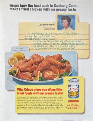 1963 Crisco Vintage Print Ad How The Best Cook Makes Fried Chicken No ...