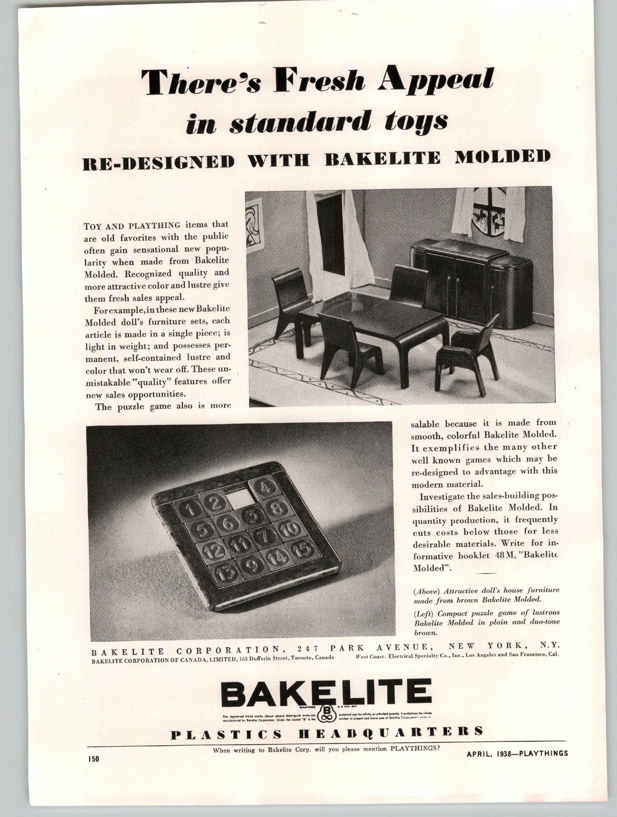 1938 PAPER AD Burd Model Airplane Grumman Curtiss Robin Bakelite Doll ...