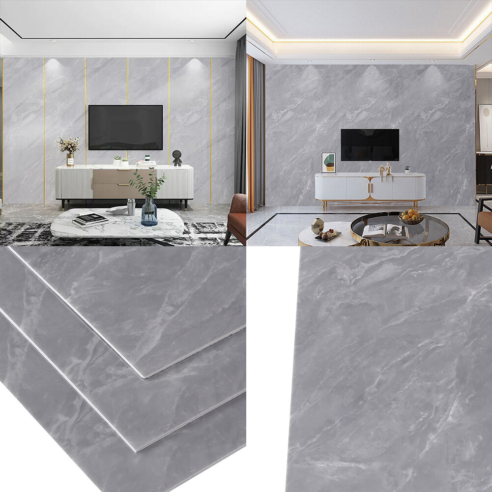 10pcs Self-Adhesive Grey Marble PVC Cladding Wall Panels for Bathroom ...
