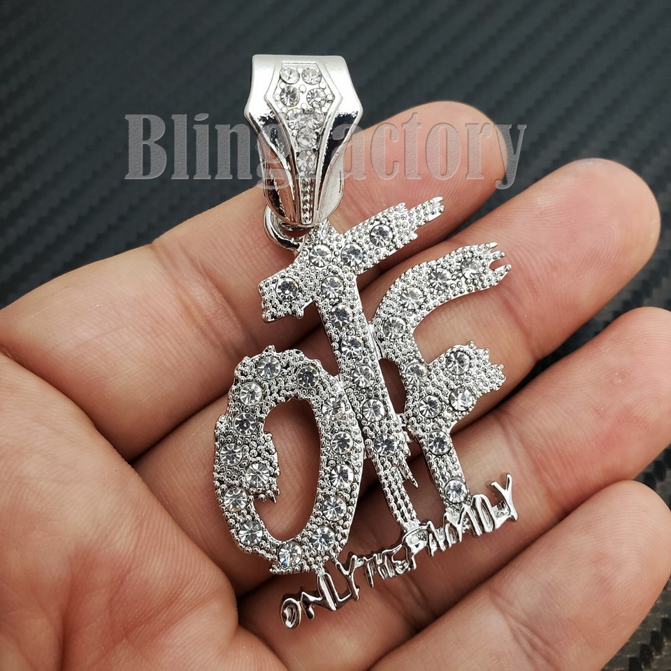 Iced Only The Family OTF Pendant & 10mm 24" Miami Cuban Chain Hip Hop ...