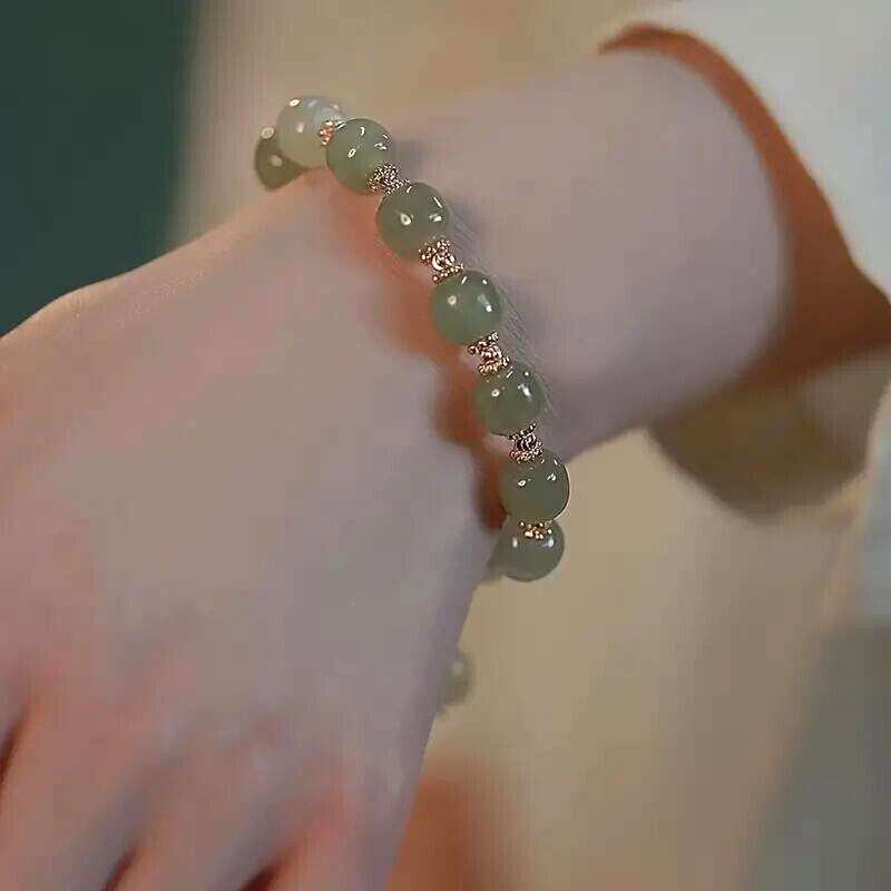 Fashionable Chic Glass Imitation Jade Beads Bracelet Jewelry Women ...