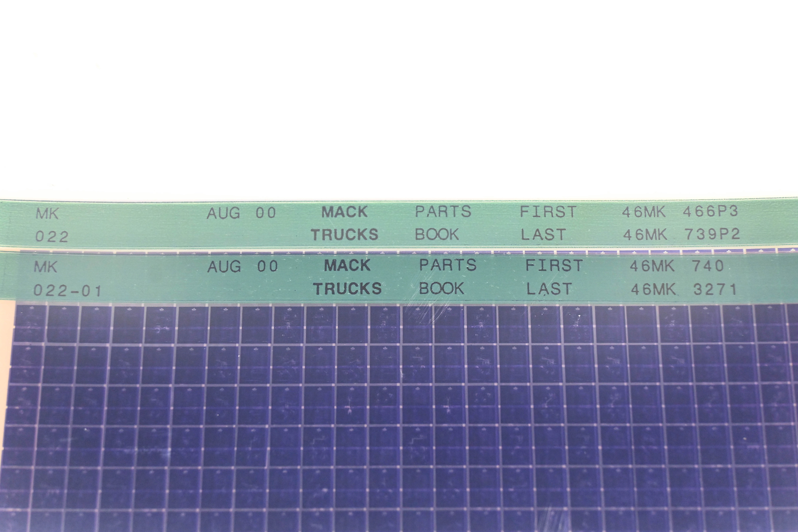 Mack MK022, MK022-01 Parts Book 46MK466P3 - 46MK3271 Microfiche Lot of ...