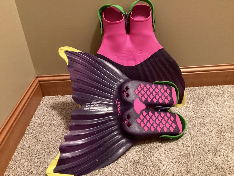 kids Dive in Pink and purple mermaid flipper fin | eBay