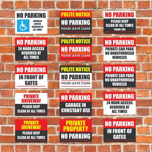 No Parking Metal Sign with Drilled Holes Eye Catching Private Driveway ...