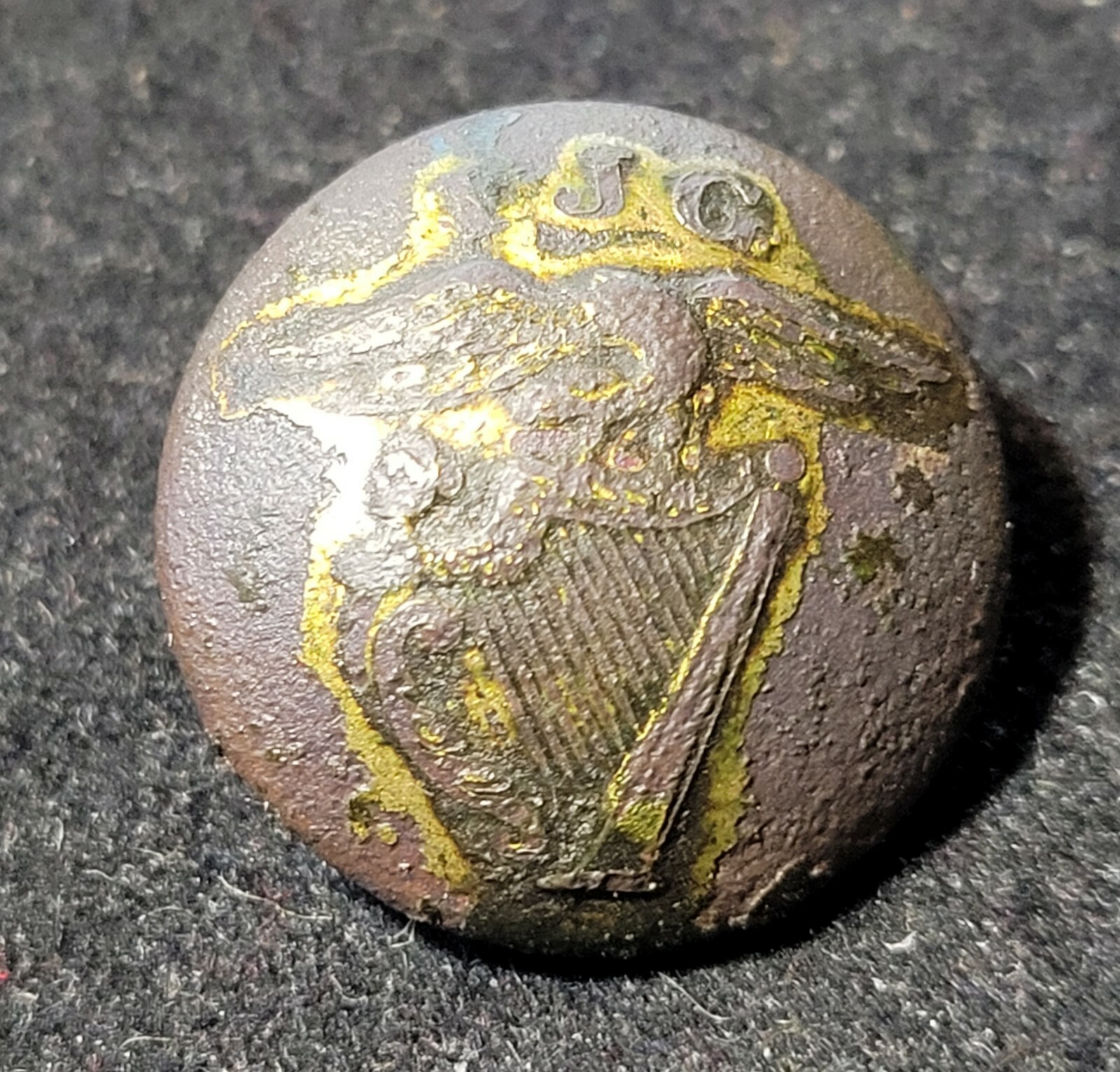 CIVIL WAR CONFEDERATE IRISH JASPER GREENS OF GEORGIA BUTTON ALBERT# GA ...