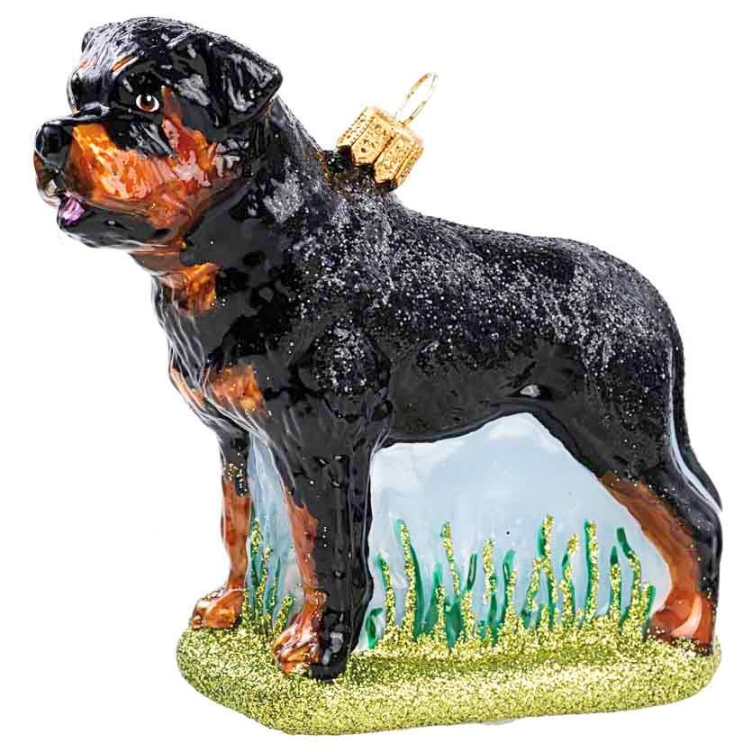 Large ROTTWEILER DOG EUROPEAN BLOWN GLASS CHRISTMAS TREE ORNAMENT | eBay