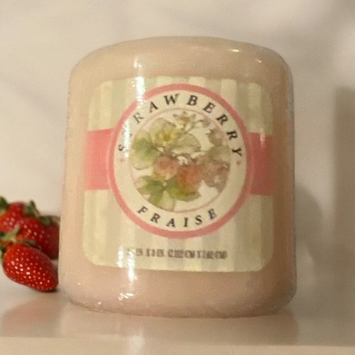 Vintage Guild House Strawberry Fraise Pillar Candle Pink Candle | eBay