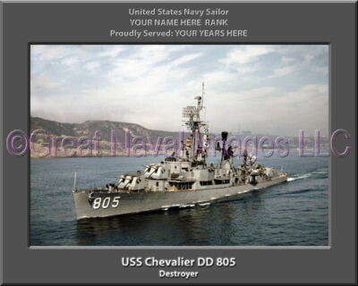 USS Chevalier DD 805 Personalized Canvas Ship Photo 2 Print Navy ...