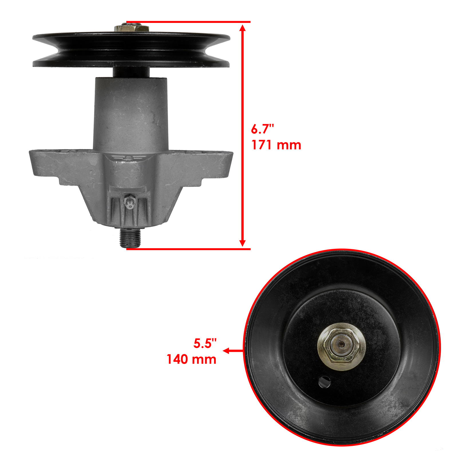 Deck Spindle with Pulley & Blade For Cub Cadet RZT-17 RZT-42 1170 1600 ...