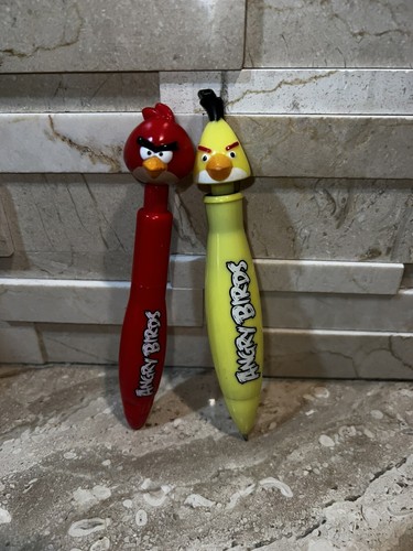 LOT OF 2 - 2011 ANGRY BIRDS CLICKER PENS - RED & YELLOW | eBay