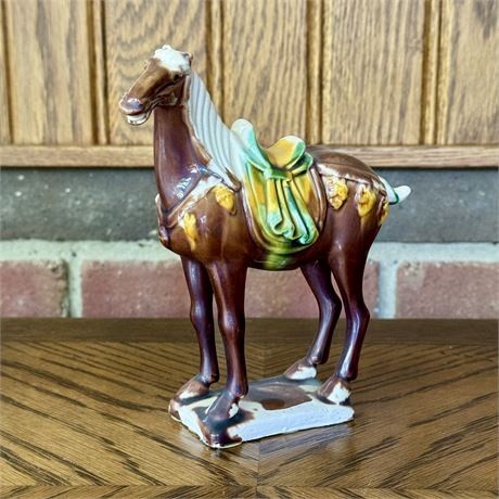Vintage Chinese Tang Dynasty Ceramic War Horse Figurine - 6"T | eBay