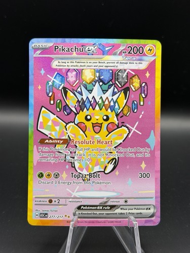 Pikachu ex 277/217 SIR Pokemon Ascended Heroes IN HAND | eBay