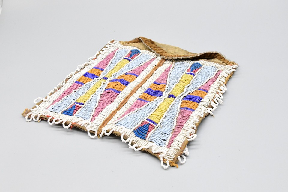 Rare Beaded Crow Beadwork Bag 1870s 8" Long 8.5" Wide | eBay
