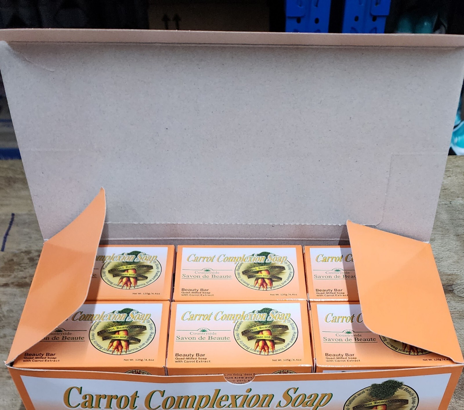 12-Pack CARROT COMPLEXION SOAP BEAUTY BAR WITH CARROT OIL 125g (each ...