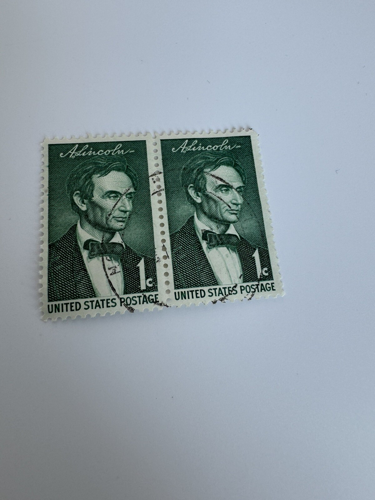 ABRAHAM LINCOLN 1 CENT STAMP GREEN UNITED STATES POSTAGE Lot Of 2 | eBay