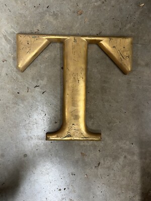 Vintage c 1930 Metal Store Front Sign Letter T Antique Five & Dime ...