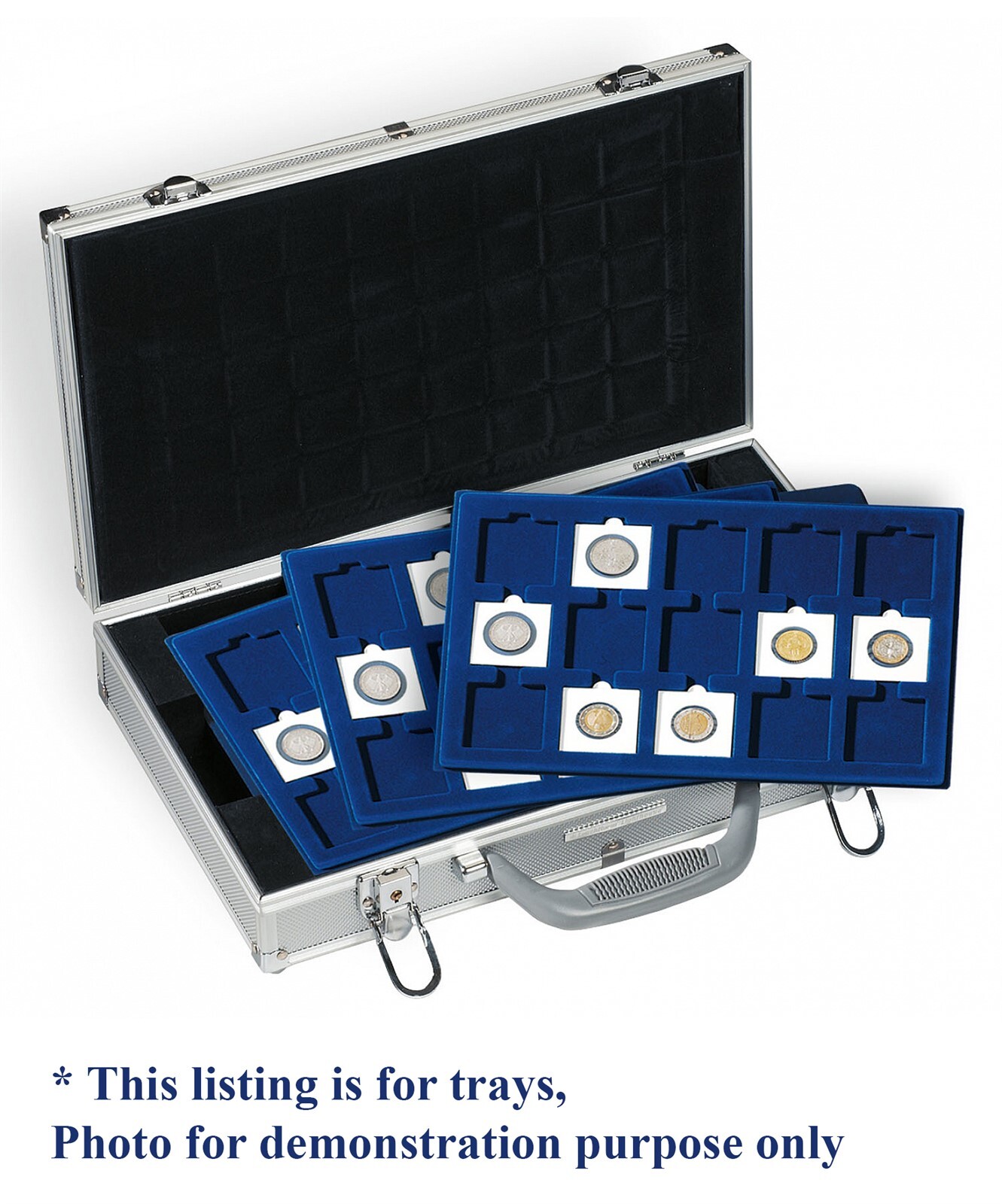 4 Lighthouse Blue 2x2 Coin Trays 15 50x50mm Spaces For Cardboard ...