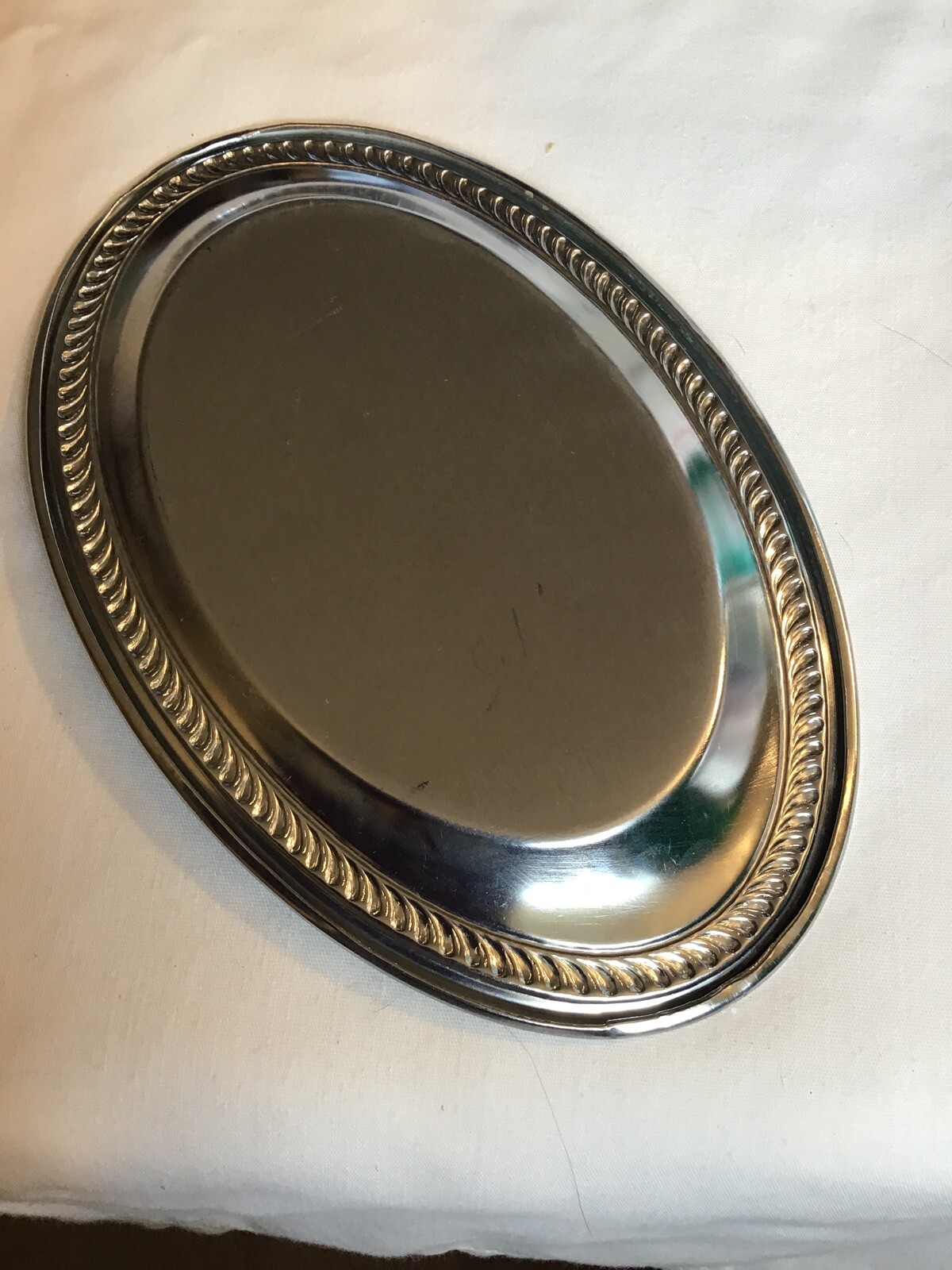 Vintage Perma Brite Chrome 8 3/4” X 5 1/2” Oval Tray by National Silver ...