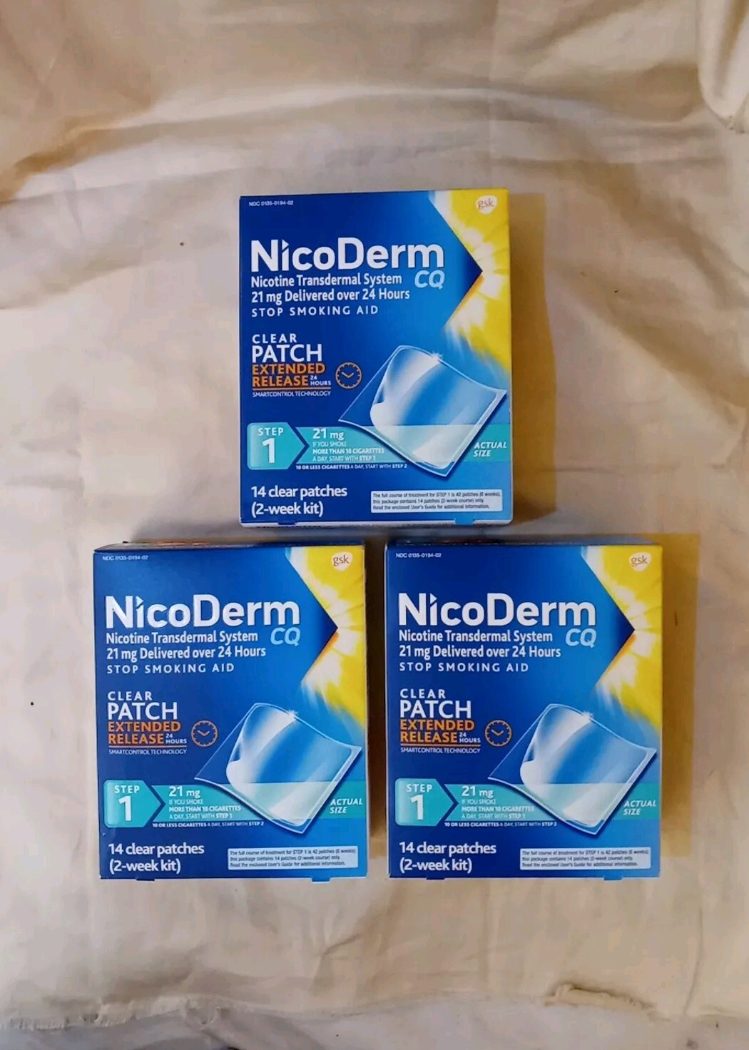 3) NicoDerm CQ Step 1 Clear, 14 Patches (2-week kit), EXP:2026, Stop ...