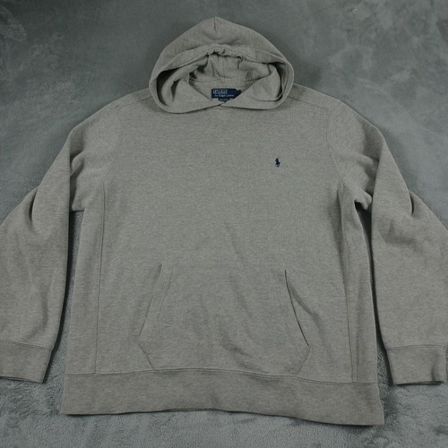 Polo Ralph Lauren Sweater Mens Large Gray Pullover Hoodie Preppy Casual ...