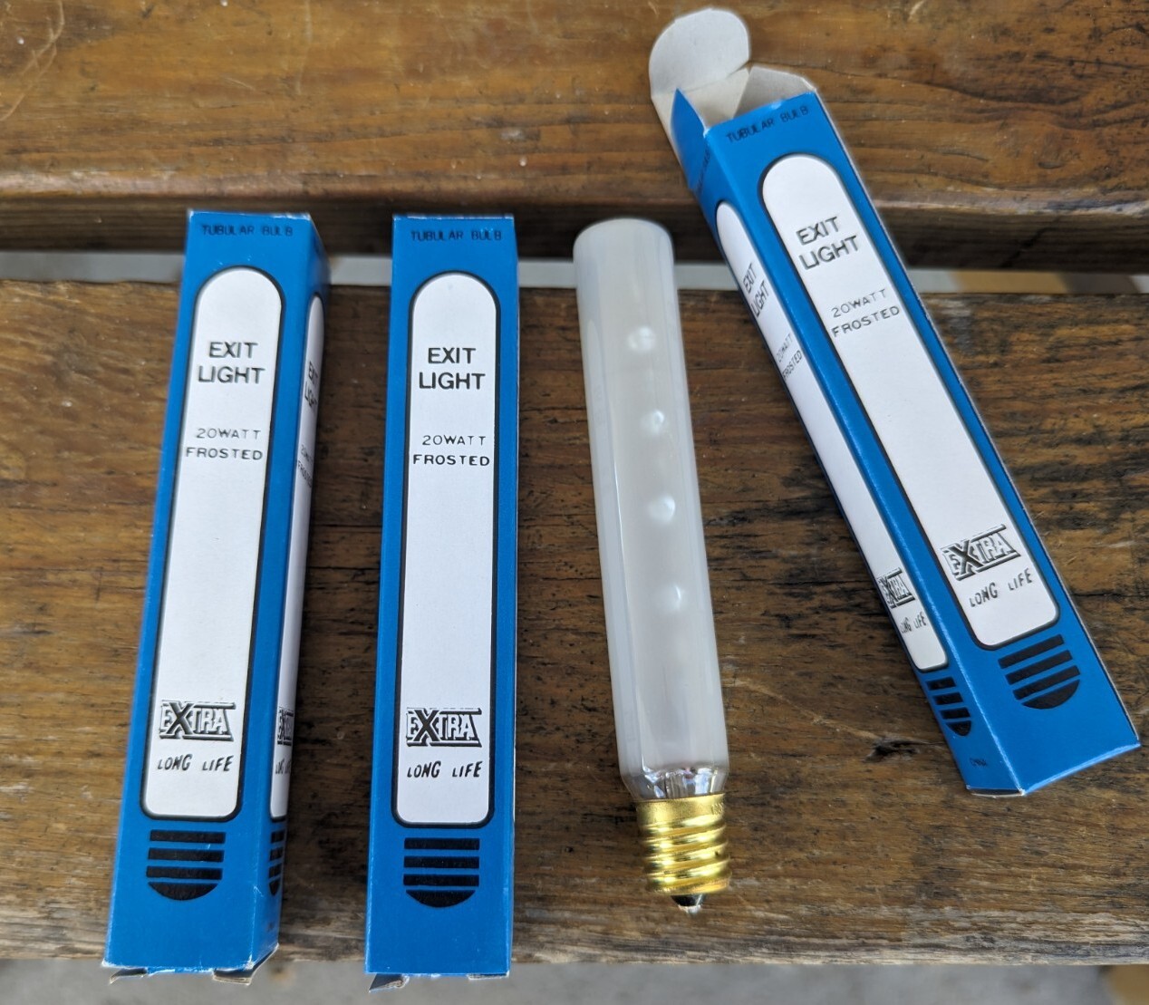 Lot Of 3 Extra 130V 20 Watt T6.5 Tubular Exit Light Frosted Bulbs 20T6 ...