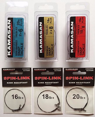 KAMASAN SNAP TACKLES & SPIN TRACES (All patterns and sizes available ...