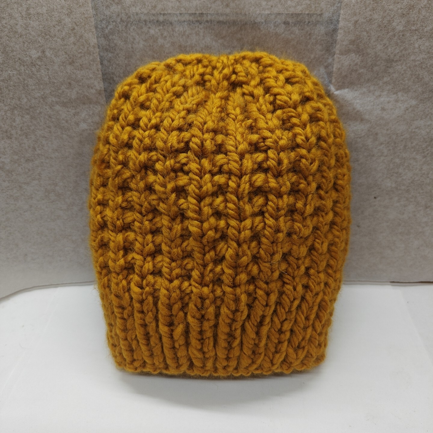 Yellow Butterscotch Hand Knit Skull Cap Hat Beanie Chunky Adult Medium ...