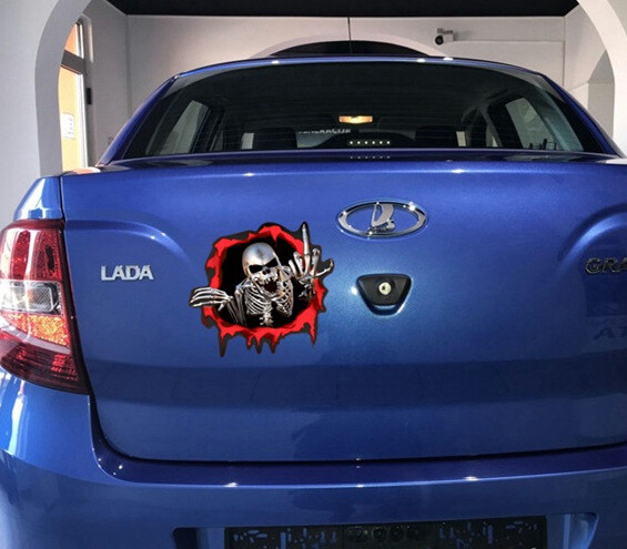 Skeleton Skull Car SUV Truck Auto Laptop Door Window Bumper Sticker ...