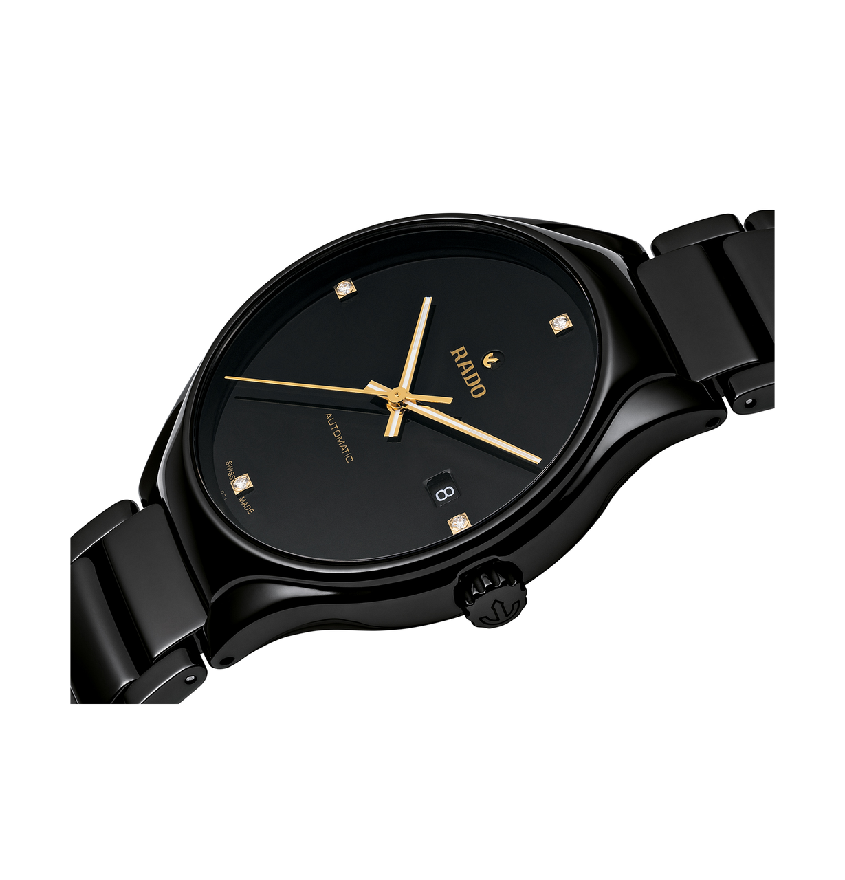 Rado R27056712 True Automatic Diamonds 40mm Black Ceramic Case with ...