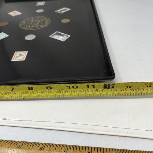 Couroc of Monterey Tray Coins Stamps Globe Travel 18" X 12.5" | eBay