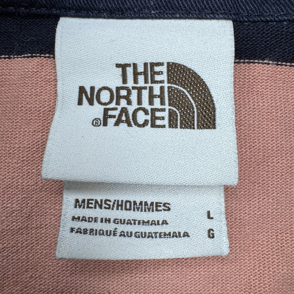 The North Face Rugby Polo Shirt Long Sleeve Stripe Color Block Pink ...