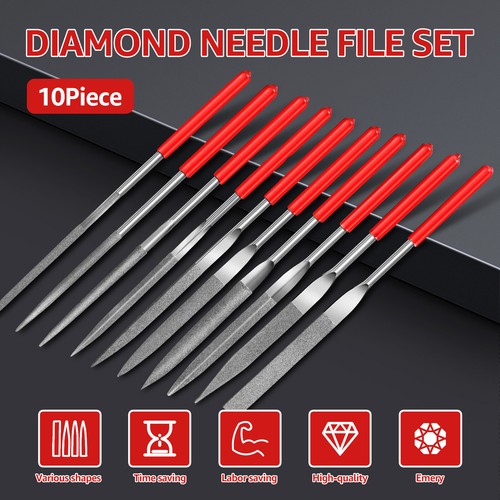 10Pcs Mini Diamond Needle File Set Premium Small File Kit Fine Grinding ...