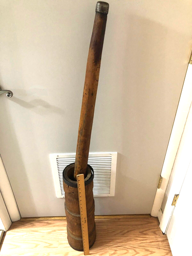 ANTIQUE VERY OLD TALL WOODEN BUTTERCHURN & DASHER HAND CARVED BEAUTIFUL ...