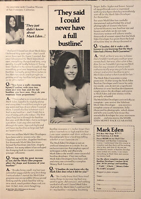 1974 Mark Eden Bustline Developer PRINT AD Claudine Warren Big Breasts VTG 1970s | eBay