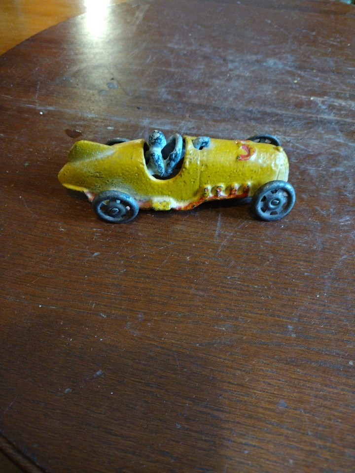 Vintage 5" Hubley Cast Iron Fishtail #5 Racer Indy Race Car W/ Driver ...