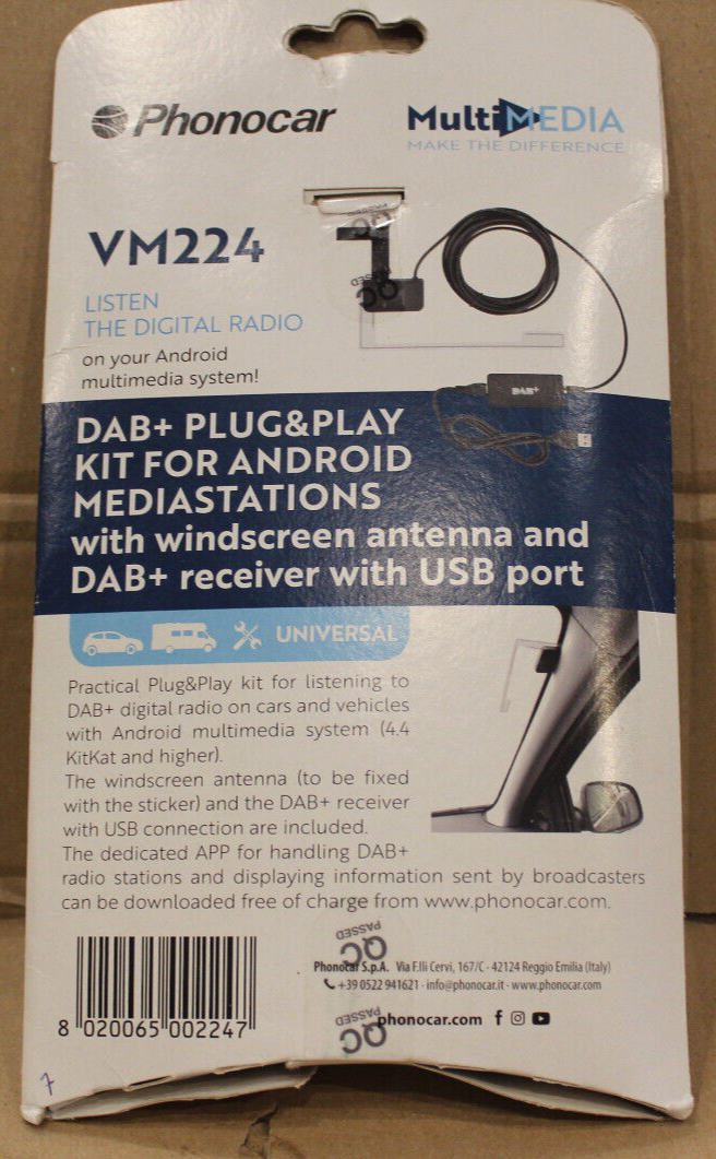 Phonocar VM-224 Universal DAB Tuner Kit Android Plug & Play online kaufen | eBay.de