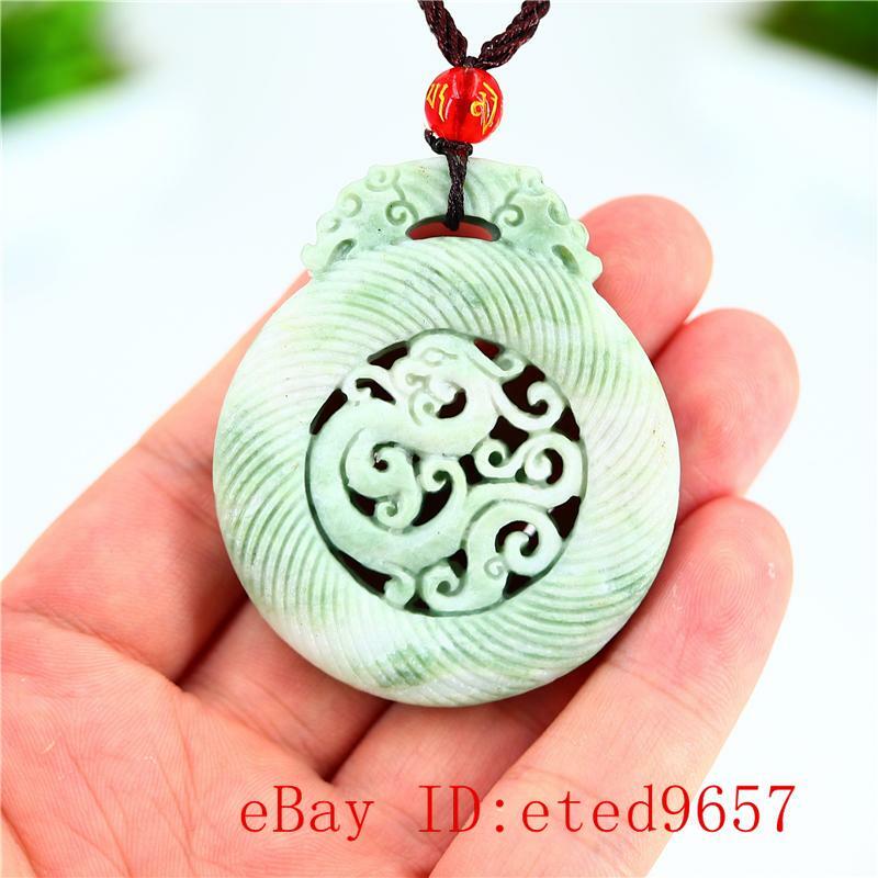Jade Phoenix Pendant Necklace Carved Gifts Amulet Double-sided Natural ...