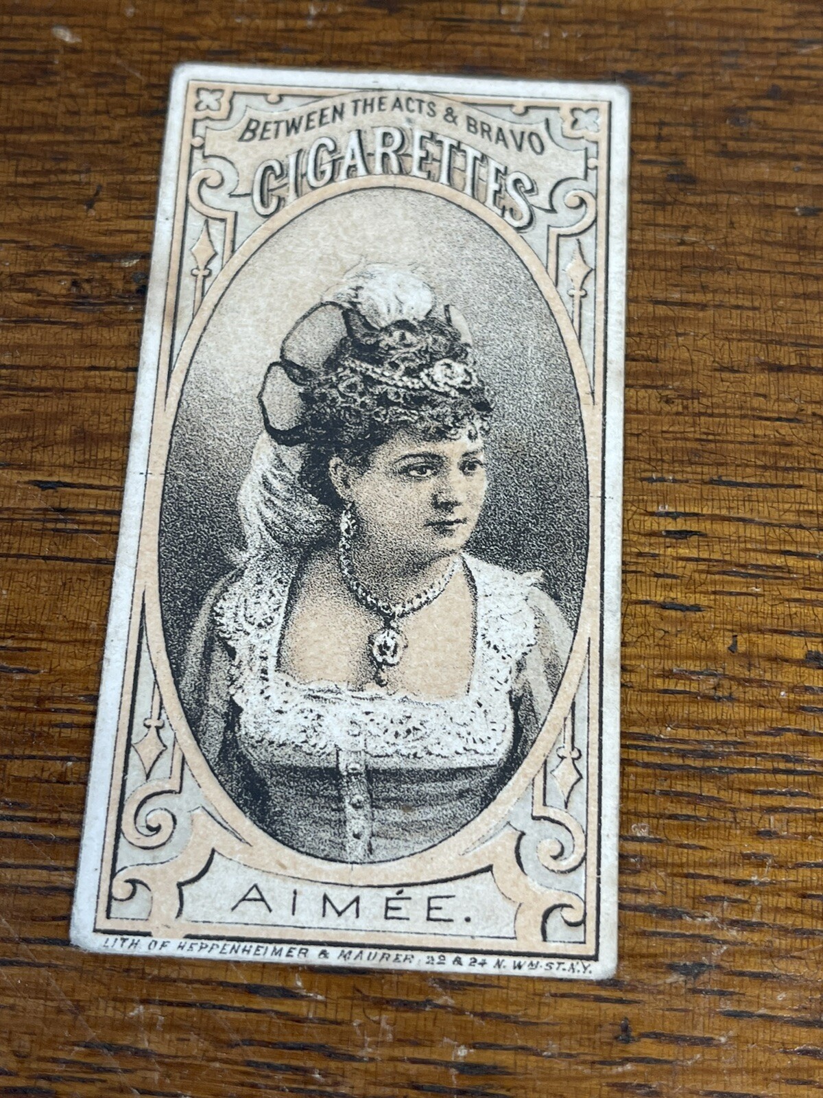 1880's Between the Acts Cigarettes Tobacco AIMEE card Heppenheimer ...