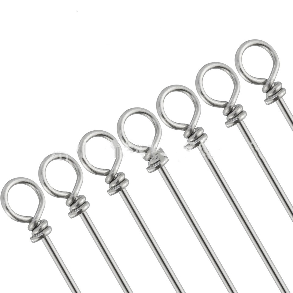 100pcs Fishing Spinner Shaft Looped Stainless Steel Wire Lure Making ...