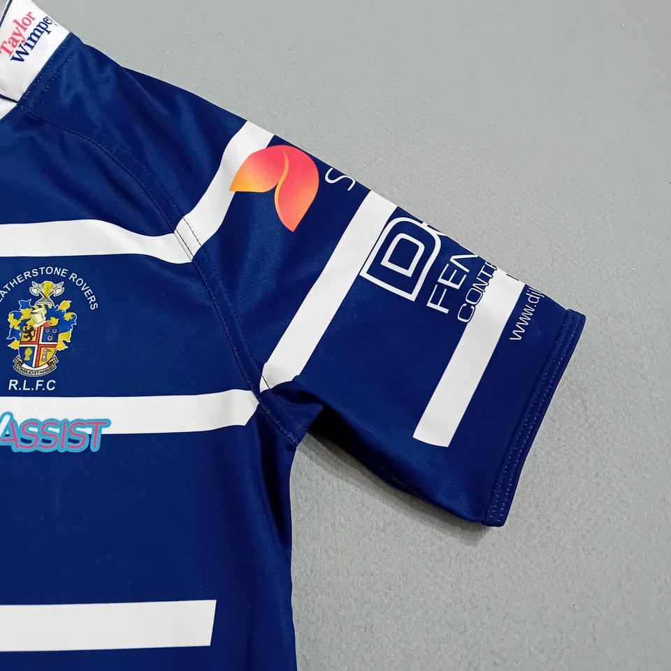 ISC Mens Featherstone Rovers Rugby Shirt Jersey Small Blue White Short ...