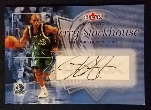 2004-05 Fleer Jerry Stackhouse Blue Authentic Auto /126 Mavericks NR ...