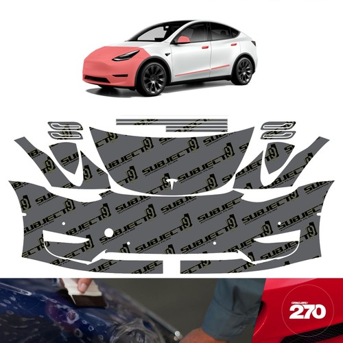 2020-2022 Tesla Model Y Pre-Cut Front Paint Protection Clear Film PPF ...
