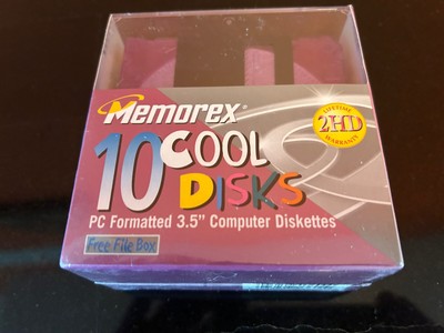 10 Pack Memorex 2HD 3.5" Computer Diskettes PC Format Cool Disks -New ...