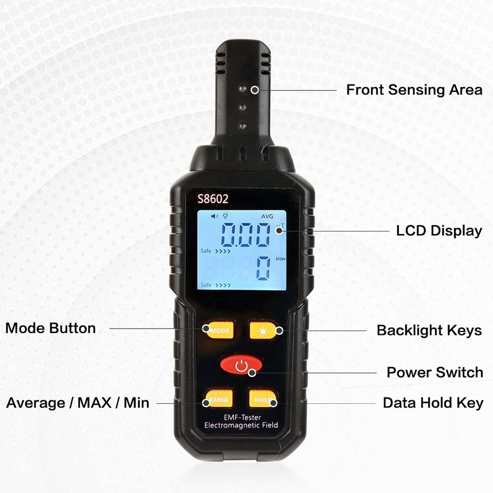 Digital EMF Meter Electromagnetic Field Radiation Detector LCD Geiger ...