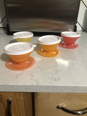 Tupperware Set Of 4 Dessert Cups With Lids. New. | eBay