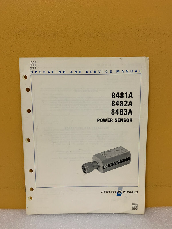 HP 08481-90063 8481A 8482A 8483A Power Sensor Operating and Service ...