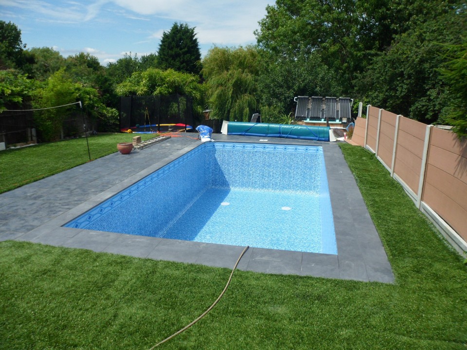 SWIMMING POOL DIY SELF BUILD BLOCK & LINER POOL KIT 24 ft X 12 ft FLAT ...