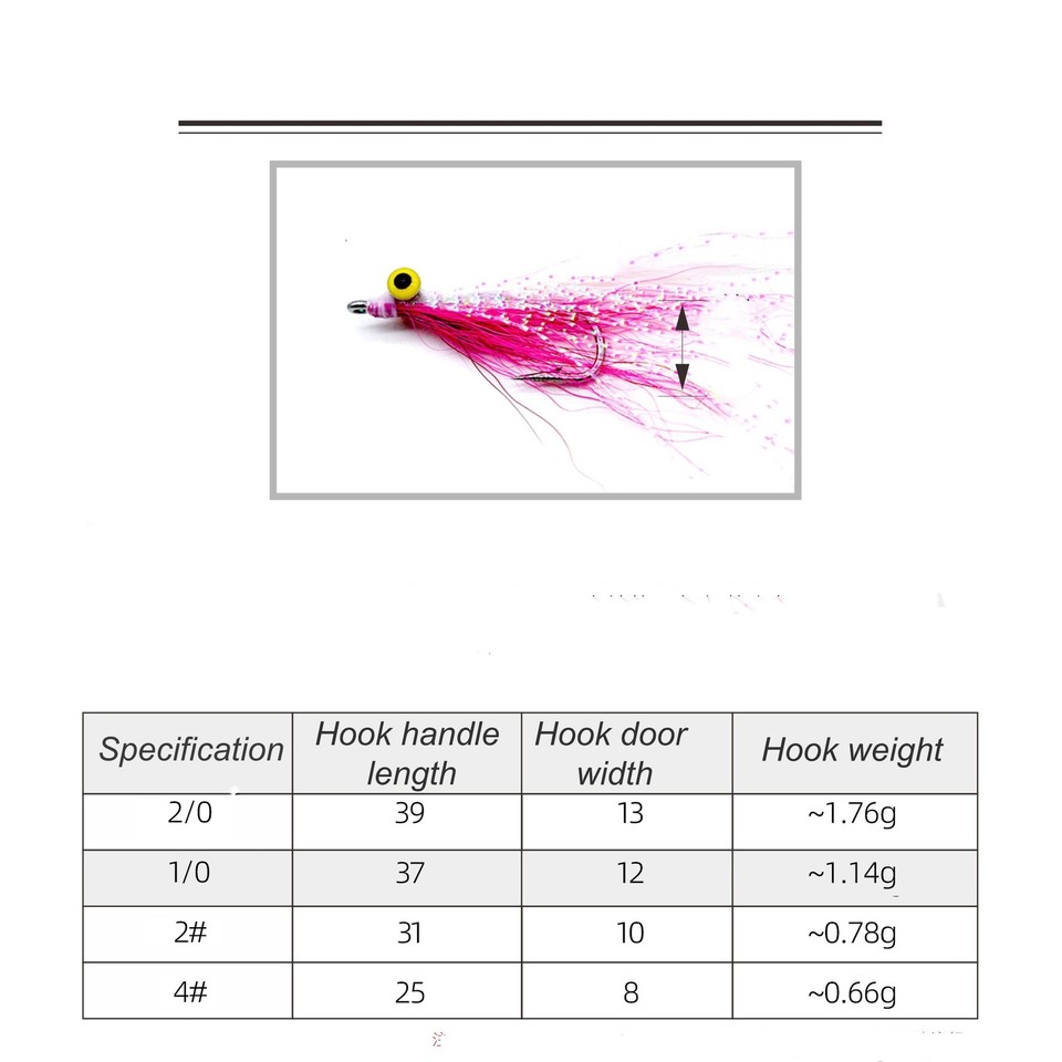 6Pcs/Box Fly hook Minnow Streamers Stainless Steel Hook Fly Fishing ...